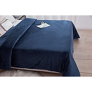 King Size Weighted Blanket Cover Navy Ultra Soft Minky Duvet Cover - Fits King Size Blanket 88x104 (This Item is for The Cover only - Does not Include a Weighted Blanket)
