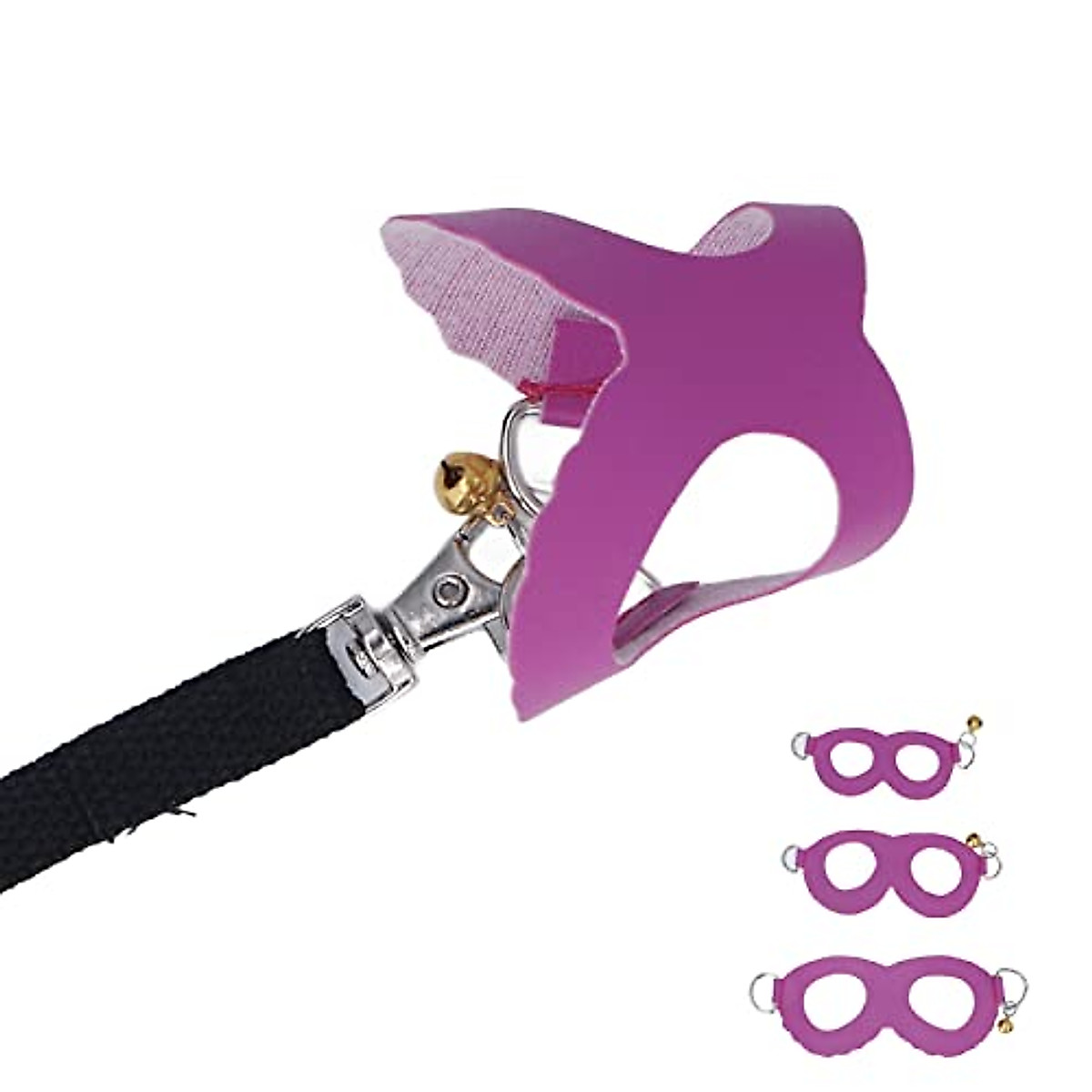 Hamster Harness Vest and Leash Set No Pulling Comfort Padded Vest Guinea Pig Striped Harness for Guinea Pigs, Hamster, Ferret, Chinchilla Purple