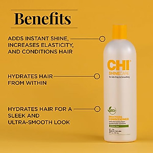 CHI ShineCare Smoothing Conditioner, Transforms Dull Hair Adding Instant Shine And Hydration, Sulfate, Paraben, & Cruelty-Free, 25 Oz