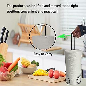 [LUFORE] Paper Towel Holder, Paper Towel Holder; Sturdy Kitchen Paper Towel Holder, Rubbish Bag, Fresh Bag; for Kitchen, Living Room, Bathroom, Outdoor, etc. (2 Pieces) (Black)