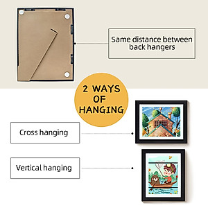 SEONHOKEEN 2 Pack Kids Art Frames, Kids Artwork Frames Changeable Front Opening Kids' Picture Frames for Kids Art Display (BLACK)