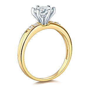 GM Fine Jewelry 14K Yellow Gold Wedding Engagement Ring - Size 4