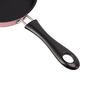 MEKOTRIN Non Stick Frying Pans Stainless Steel Skillet Small Omelet Pans Calibre 4 Inch(4 Inch, Pink)