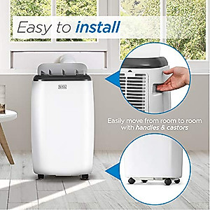 BLACK+DECKER 14,000 BTU Portable Air Conditioner with Heat and Remote Control, White