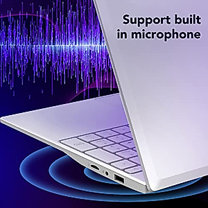 Zyyini Fingerprint Unlock Laptop, 15.6in 12GB RAM128GB ROM WiFi Laptop for Windows 10,Backlit Keyboard with Touchpad and Numeric Keypad,for Daily Use