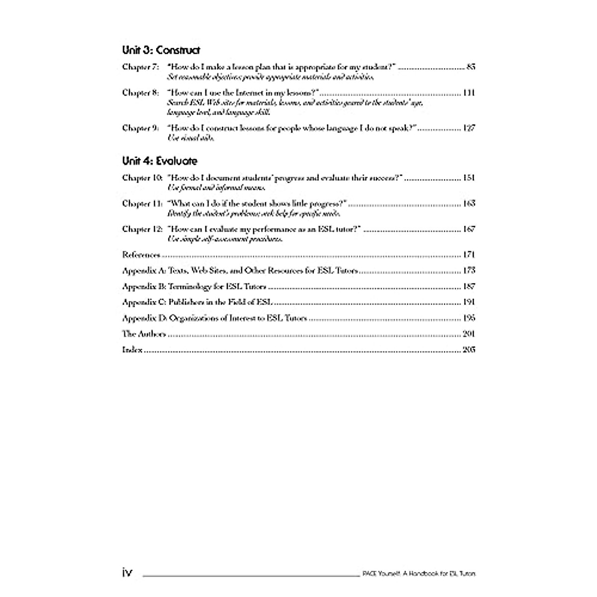 PACE Yourself: A Handbook for ESL Tutors (English Language Teacher Development)