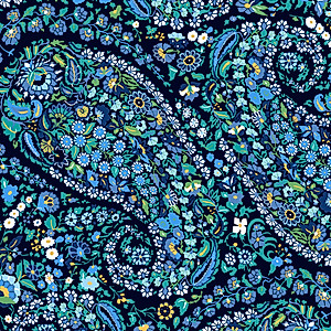 Vera Bradley Women's Cotton Zip ID Case Wallet, Dreamer Paisley - Recycled Cotton, One Size