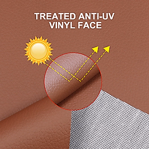 Vinyl Upholstery Fabric,Soft Faux Leather,Marine Vinyl Fabric,Indoor & Outdoor Synthetic Leather for Boat,Car,DIY Crafting (Brown, 36inchx54inch)