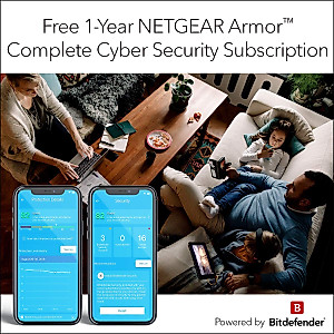 NETGEAR Orbi Tri-Band Whole Home Mesh WiFi System with 1-Yr. Cyber Threat Protection Subscription (RBK43S)(Refurbished)