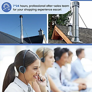 Ebusin 10" Extended Roof Bracket Supports Chimney Stove Pipe for DuraVent Triple Wall 6" I.D,Suitable for All Outer Diameters of 10", Stability Against Wind & Snow, Includes Brackets & Adjustable Leg