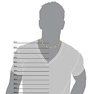 Luxurman 14K Yellow Gold Solid Flat Mariner Chain 6.5mm Wide Necklace with Lobster Claw Clasp