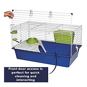 MidWest Homes for Pets Critterville Cleo Guinea Pig Cage | Includes All Accessories, Blue, Large (171CL)