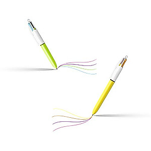 BIC 4 Colours Ball Pens - Purple Pen Holder of 6