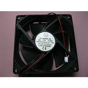 2 pcs Brushless DC Cooling Fan 12V 9025S 7 Blades 2 Wire 92x92x25mm Sleeve-Bearing Skywalking
