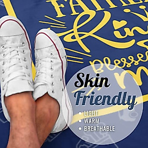 InnoBeta Husband Blanket, Flannel Throw Blanket for Hubby and Dad on Birthday, Anniversary, Christmas, Valentine's Day (Husband Father King Blessed Man, Blue, 50"x 65")