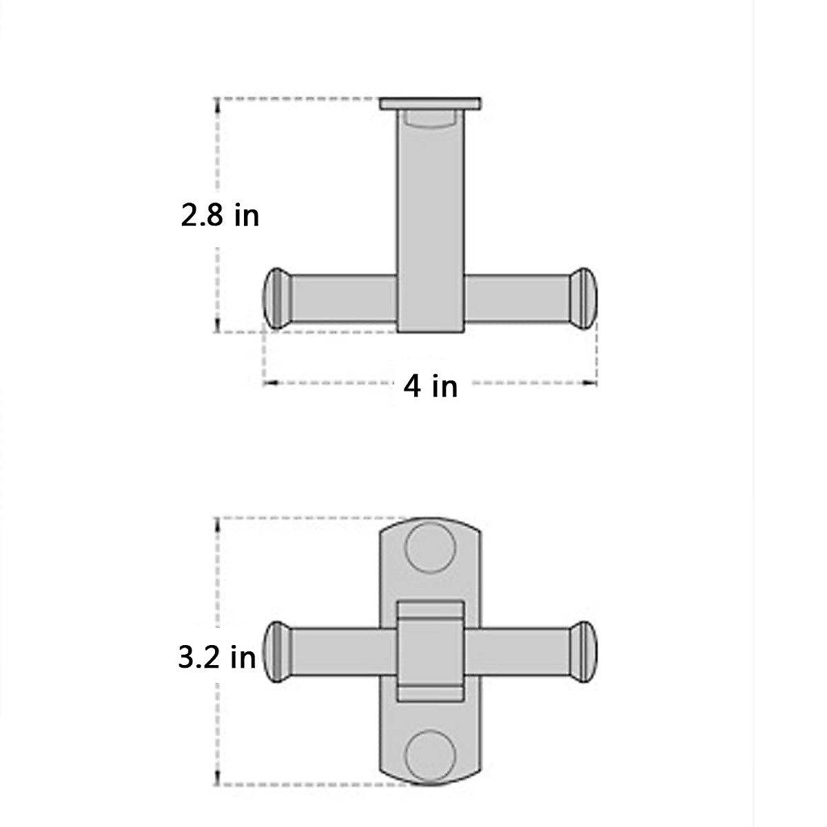 Kabter Minimalist Series Bathroom Towel Coat Hook, Black