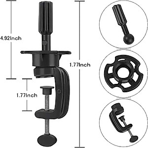 Teenitor Wig Mannequin Head Stand, 2 Pack Cosmetology Manikin Stand Mannequin Head Holder Clamp Black Wig Stand Holder