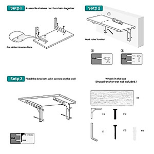 EZFurni Set of 3 Wider Floating Shelves, Wall Mounted Shelves for Wall Decor, Solid Wall Shelves for Bedroom, Customized Floating Shelves Bathroom, Kitchen, Versatile Wood Shelves, Rustic Brown