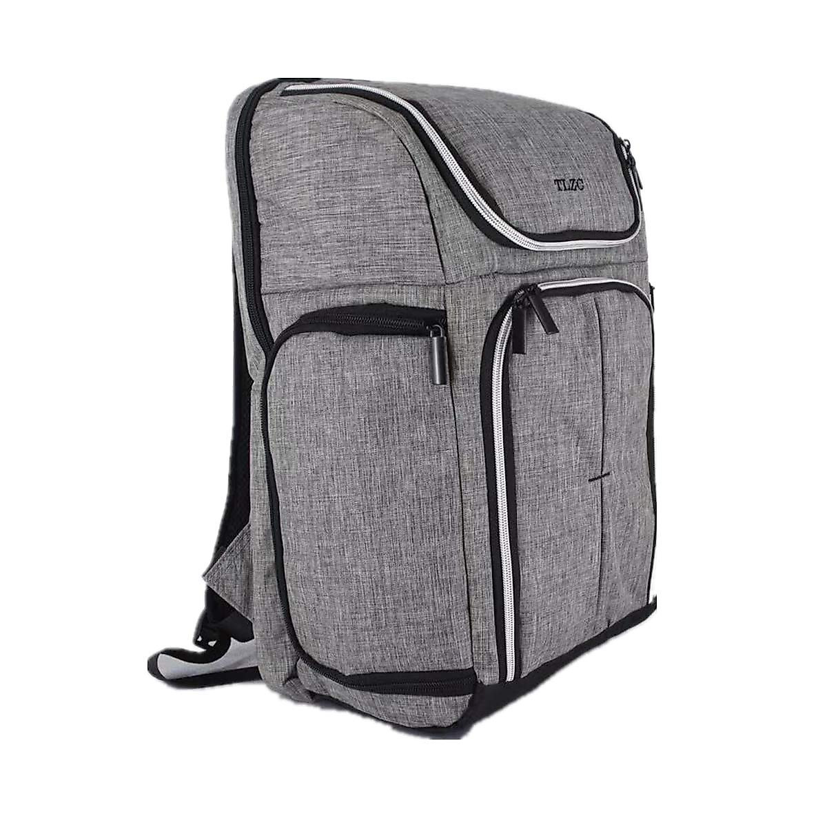 TLZC 30L Reusable Lunch Bag, Double Compartment Insulated Backpack for Lunch Dinner Picnic, 1 Compartment for 18 Inch Laptop, 1 Side Pocket for Bottle Backpack