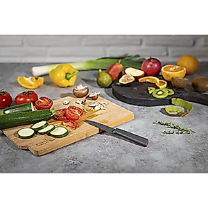 KUHN RIKON COLORI+ Mixed Knife Set with Non-Stick Coating and Safety Sheaths, Set of 3, Green, Red and Graphite Grey