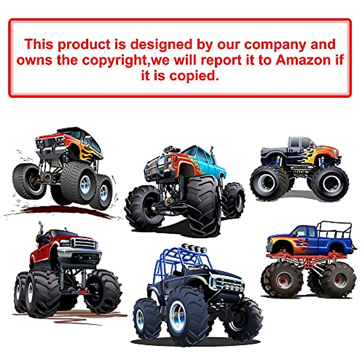 Truck Wall Decals Glow in The Dark Wall Decals Removable Digger Wall Stickers Large Car Jam Vhicle Construction Wall Decals for Kids Girls Boys Bedroom Living Room Playroom Nursery Wall Decor