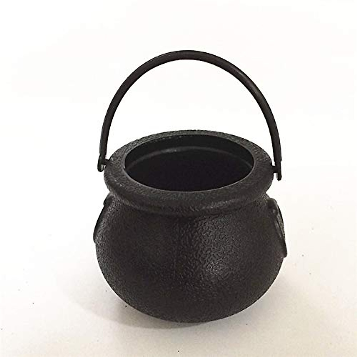 12 PCS Halloween Mini Candy Kettles Novelty Cauldron Kettles Cups Plastic Mini Black Witch Cauldron Multi-purposed Novelty Candy Holder for Halloween, St Patrick's Day Party
