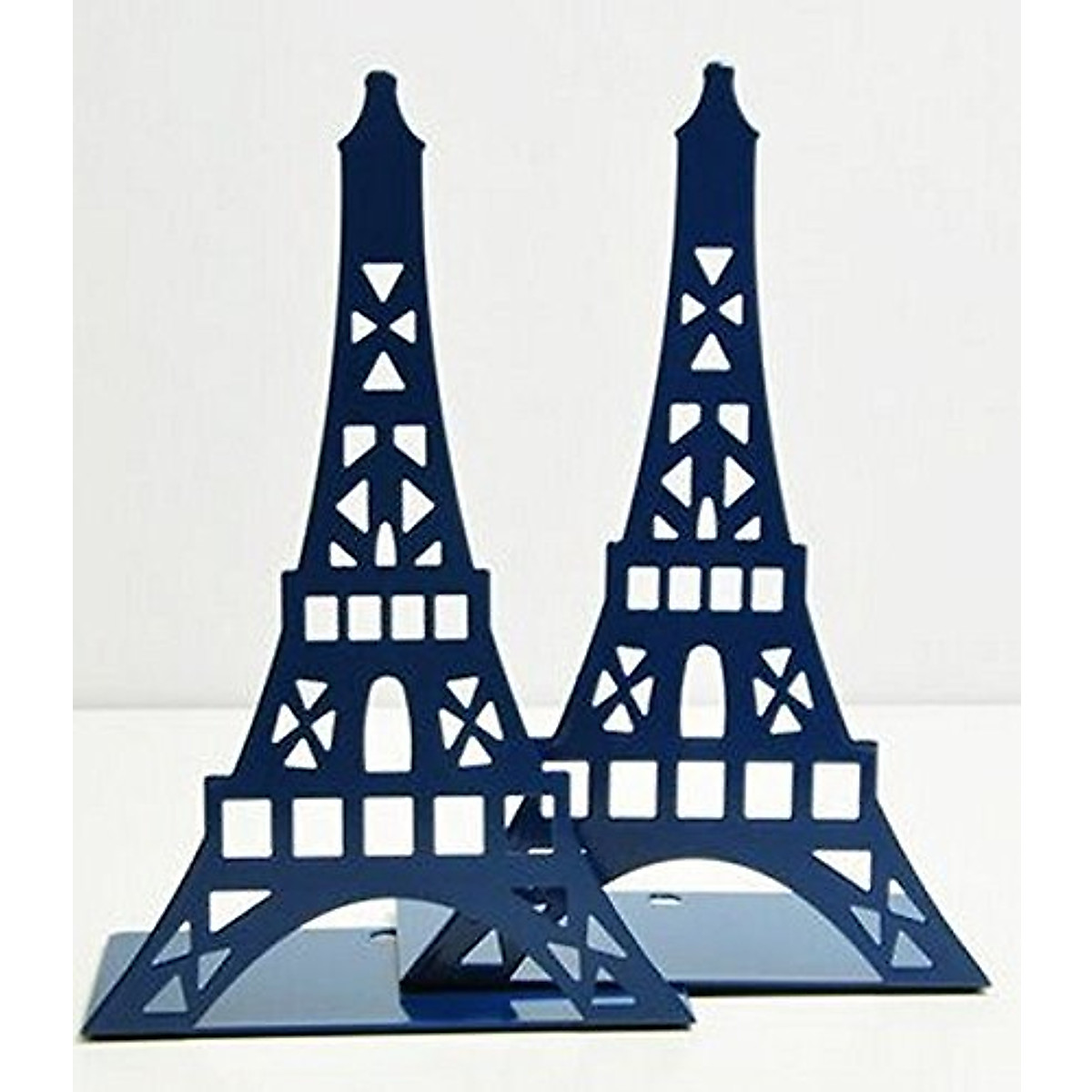 Schoolsupplies Tinplate Eiffel Tower Creative Bookshelf Metal Book Holder Stand Decorative Bookend Portable Read Books Stand Book Stalls(Blue)