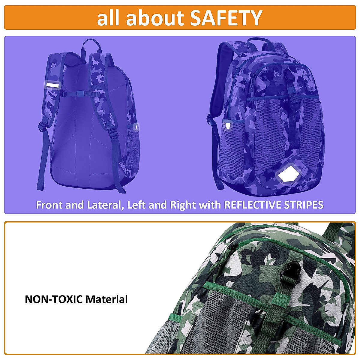 LandTrek Kids Backpack for Boys , Kindergarten Elementary Bookbags, Preschool Backpack, Ideal for School & Travel Backpacks (Camouflage, 17.5 Inch)