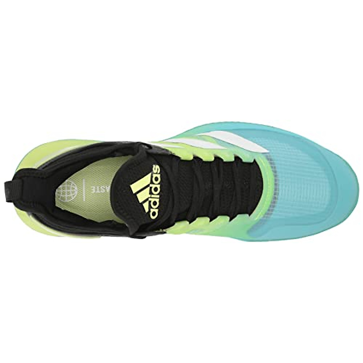 adidas Women's Adizero Ubersonic 4 Clay Tennis Shoe, Black/White/Pulse Lime, 8.5