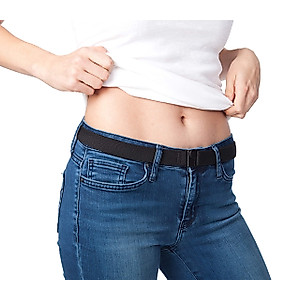 Invisibelt Skinny Stretch Women's Lay Flat Belt, One Size, Black