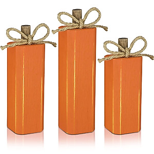 3 Pcs Wooden Fall Thanksgiving Decor Fall Tiered Tray Decor Wood Firework Fall Centerpieces Decorations Farmhouse Tabletop Block Sign for Fall Thanksgiving Autumn Decor (Pumpkin)