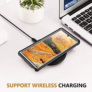 Nineasy Samsung Galaxy Note 10 Case, 360° Full Body Protective Built in Screen Protector Support Wireless Charging,Heavy Duty Dropproof Case for Samsung Note 10 6.3inch (Black/Clear)