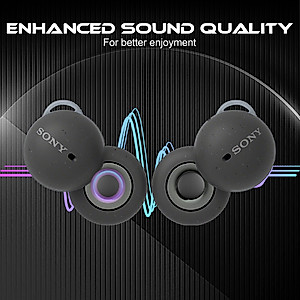(5 Pair) Seltureone Compatible for Sony LinkBuds WF-L900 Ear Tips, Reducing Noise Enhance Sound Quality Accessories, Black