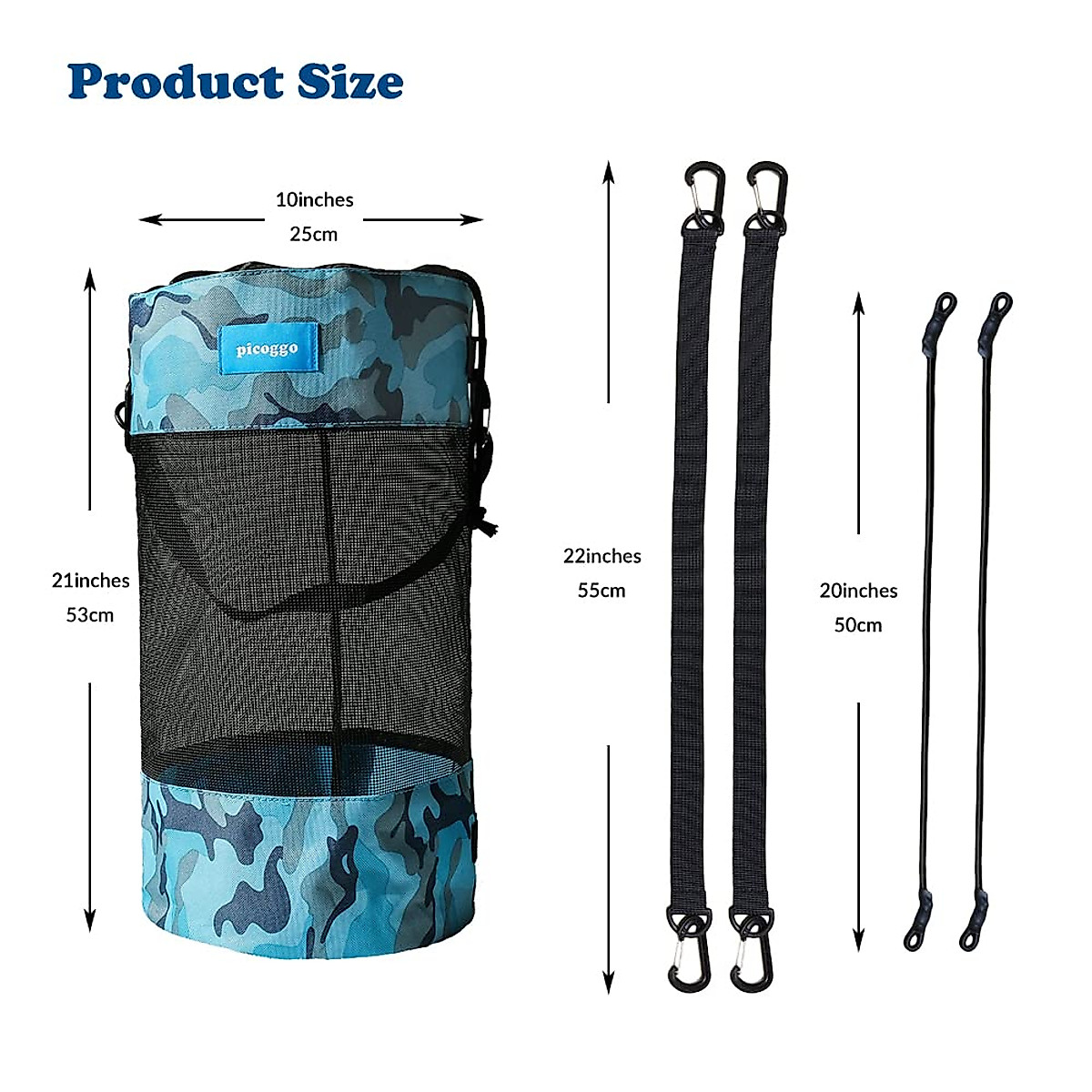 picoggo Boat Trash Bag Portable Outdoor Mesh Trash Can Reusable Leakproof for Boat, Kayak, Camping, Fishing, Sandbar or RV