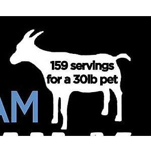 Nature's Diet Pet Dried Whole Cream Goat Milk for use as High Protein, Hypoallergenic Digestion, Nutrition and Anti-inflammatory Powdered Instant Meal Topper (16 oz = 53 Cups or 159 Servings)