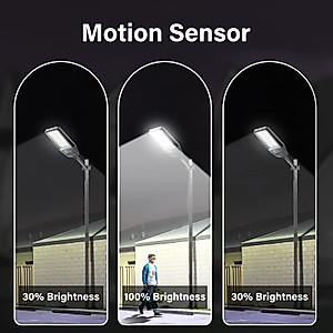 Solar Street Lights 300 W 2 Packs LED Solar Street Lights Outdoor IP66 Waterproof 30000 LM 6500 K Outdoor Street Light Dusk to Dawn Solar Power Lights with Motion Sensor and Remote Control for Path