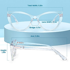 Gaoye 5 Pack Fashion Cat Eye Reading Glasses for Women, Computer Blue Light Readers Anti Glare With Eyeglasses Chain (A 5 PACK MIX, 2.75, multiplier_x)