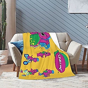 ECLUT Barney-The-Dinosaur Blanket Fleece Lightweight Cozy Soft Blanket Couch Sofa Livingroon Bedroom Decor 50"X40"