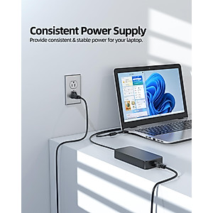 AC Charger Adapter Fit for Lenovo Thinkpad x1 Extreme, Ideapad Gaming 3 Laptop, (UL Safety Certified), Square Connector, 135W, 888015027 4X20E50558