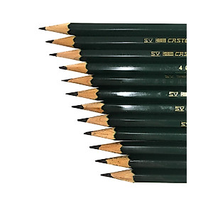 Faber-Castell 9000 Graphite Sketch Pencil Art Set (8B - 2H) with Kneaded Art Eraser, Large Dust Free Eraser and Sharpener