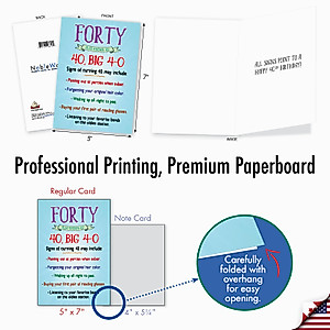 NobleWorks - Funny Milestone Birthday Greeting Card with Envelope (4.63 x 6.75 Inch) - Turning Forty C9272MBG