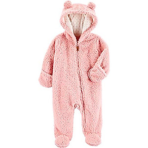 Carter's 0-9 Months Hooded Sherpa Bunting Pram (Pink Sherpa, 9 Months)