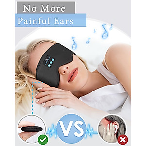 Bluetooth Sleep Headphones - Cozy Eye Mask with Wireless Music for Side Sleepers
