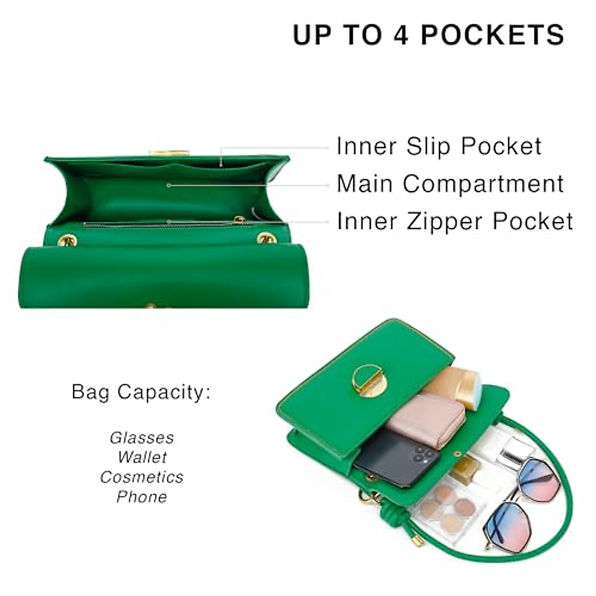 Scarleton Cross Body Bag, Purses and Handbags, Slim Cross Body Purse, Women’s Crossbody Handbags, Travel Bag Small, H2090_13 - Green