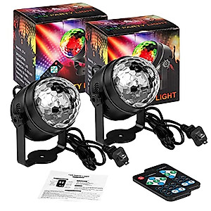 Litake Party Lights,Strobe Lights for Parties,Sound Activated Disco Ball Lights with Remote,RGB 7 Colors Changing Disco DJ Lights for Home Party Room Dance Club Xmas Birthday Wedding Show -2 Packs