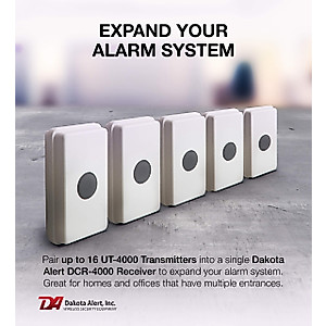 Dakota Alert UT-4000, Universal Transmitter for Wireless Home Security & Doorbell-1 Mile Long Range, Compatible with 4000 Series Receiver, Driveway Alarms Wireless, Mailbox Alert, Weatherproof Sensor