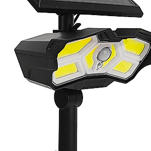 Demeras Solar Landscape Spotlights, 2400mah Bright Solar Flood Lights Auto Induction 2 Adjustable Brightness Modes for Patio (ASTEY-KXK-600-128COB)