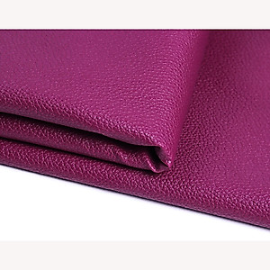 KASEELA Faux Leather Sheets, Lychee Texture Surface Vinyl Large Size 54'' X 36'' inch 1Yd Synthetic Fabric for Upholstery Crafts, DIY Sewings, Handbag, Furniture Repair Work (Purple, Cut by The Yard)