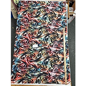 Levi Textiles, INC. Stretch Imitation Silk Chiffon Spandex Digital Print - 4 Way Stretch - 90/10 Stretch- 58/60" - Sold BTY (Ghost Waves)