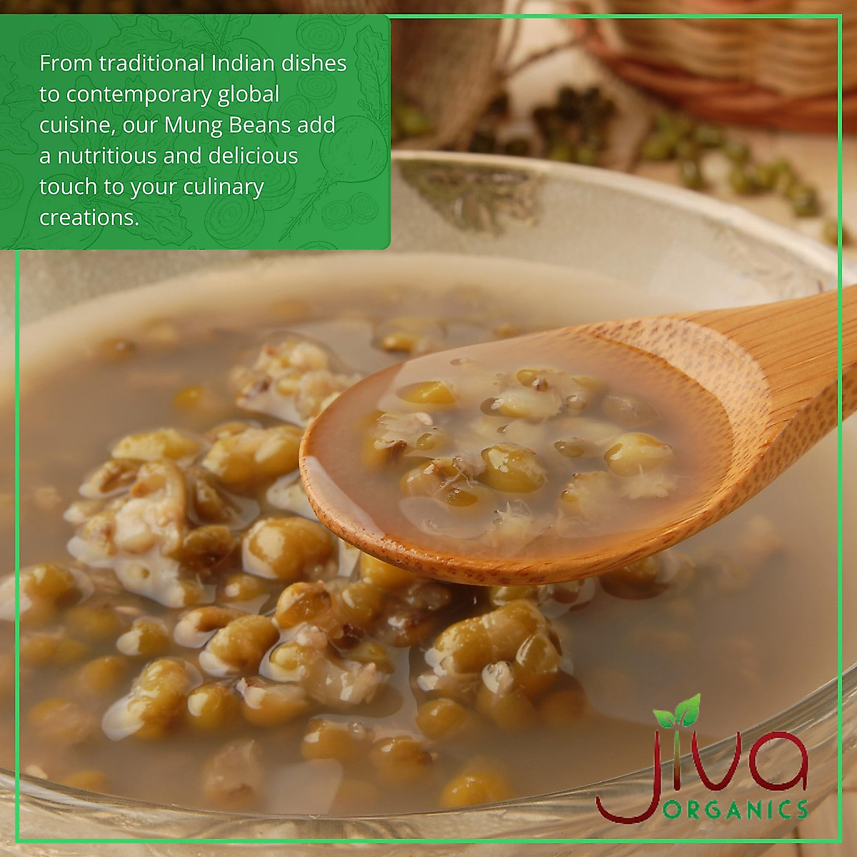 Jiva Organic Mung Bean - Mung Moong Beens Whole for Sprouting and Cooking - 2 lb Bean Bag – Indian Spices